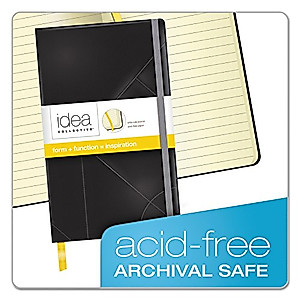 Oxford Idea Collective Hardcover Journal, 5" x 8-1/4", Lined Pages, Black Embossed Cover, Cream Paper, Interior Pocket, 240 Pages (56872)