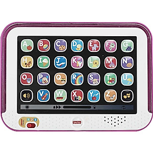 Fisher-Price Toddler Learning Toy Laugh & Learn Smart Stages Tablet with Lights & Music for Early Pretend Play, Pink, for Infants Ages 1+ Years