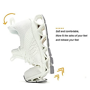 Wrezatro Women's Slip on Walking Running Shoes Blade Tennis Casual Fashion Sneakers Comfort Non Slip Work Sport Athletic Trainer White