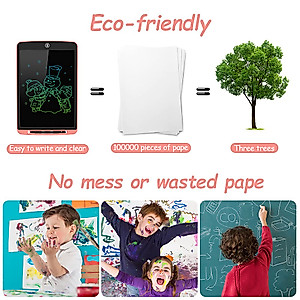 LCD Writing Tablet 12 Inch Toddler Doodle Board, Colorful Drawing Tablet, Erasable Electronic Painting Pads, Educational and Learning Kids Toy for 2 3 4 5 6 Year Old Boys and Girls Gifts(Pink)