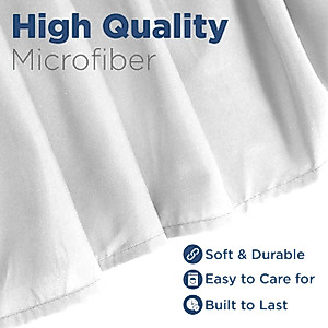 Martex Full Ruffle Bed Skirt | Easy Fit Bed Skirts | Microfiber Bed Skirt | 15 Inch Drop | Hotel Quality Bedskirt | White