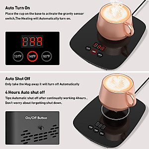 nicelucky Coffee Mug Warmer for Desk with Heating Function 25 Watt Electric Beverage Warmer with Adjustable Temperature 131℉/ 55℃or 167℉/ 75℃ (Without Mug) 2PCS
