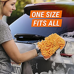 Microfiber Car Wash Mitt and Pad Set by Armor All, Machine Washable, Highly Absorbent Cleaner for Dirt and Bugs