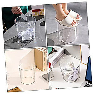 Zerodeko 2pcs Transparent Trash Can Clear Container Desk Containers Office Trash Can Clear Trash Can Clear Waste Can Recycling Trash Can Kitchen Waste Bin Trash Storage Can Home Supplies
