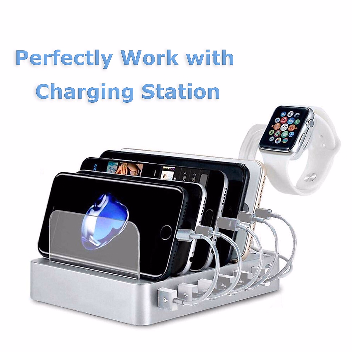 COSOOS 4 Short USB Cable, 4 Pack 9 Inch Nylon Fast Charging and Syncing Cords Compatible for iPhone 12, 12 Pro Max, 11, XS MAX, 8 Plus, 7, 6, iPad Air, Mini, Charging Station, Power Bank.