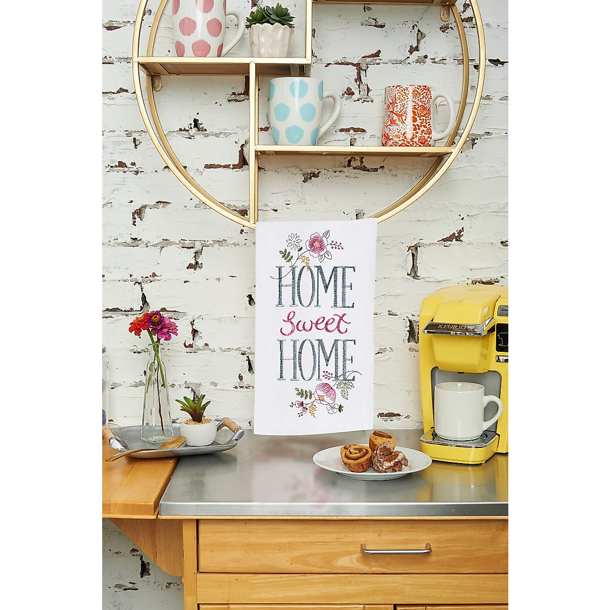 C&F Home Home Sweet Home Embroidered Flour Sack Kitchen Towel Decor Decoration 18" x 27" White