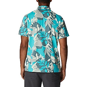 Columbia Men's Thistletown Hills Polo, Ice Green Floriated, Small