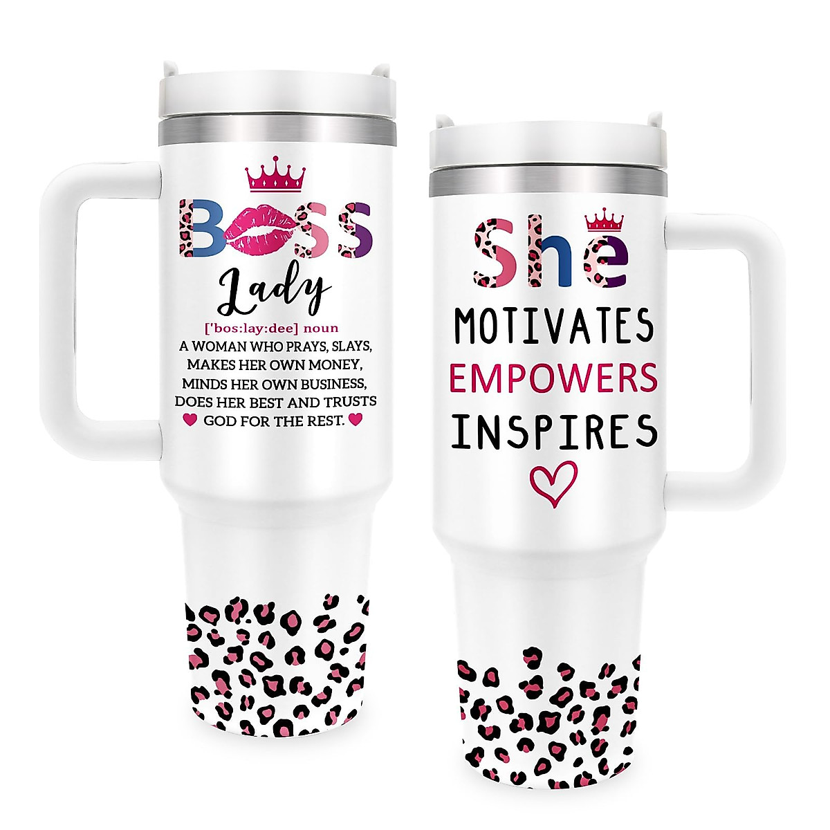 Boss Day Gifts for Her - Boss Gifts for Women - Boss Lady Gifts Tumbler, Gifts for Boss Woman, Boss Birthday Gifts for Women, Boss Gifts for Christmas, Boss Tumbler Cup (40 oz，with Lid and Straw)