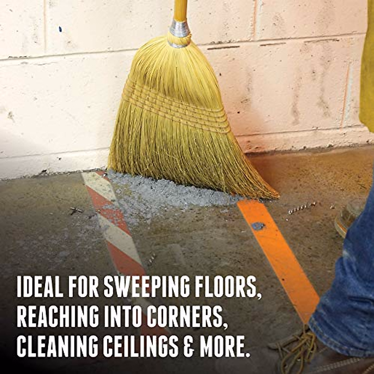 Weiler 44547 Household Upright Broom, Corn & Fiber Fill, 54" Overall Length (Pack of 12)