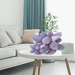 Succulent Pillow 17.7Inch Super Soft Imitation Rabbit Fur Succulent Plush Pillows Creative Plant Pillow Flower Shaped Decor Throw Pillow for Couch Sofa Bed Car Chair Cushion