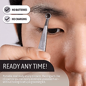 rinocos [Made in Korea] Hand-Made Nose Hair Trimmer for Men - Nasal Clippers, Nose Hair Clippers, 304 Surgical-Grade Stainless Steel, Eyebrow Trimmer, Third-Generation Craftmanship (Silver)