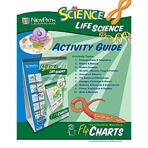 NewPath Learning 10 Piece Mastering Middle School Life Science Curriculum Mastery Flip Chart Set, Grade 5-9 Multi, 12 L X 18 W in