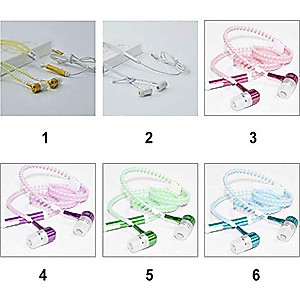 SPRINT4DEALS Luminous Zip Earphones Glow in The Dark Zipper Headphones Light up Wired Earbud Stereo Earphones for Mobile Phones Tablet (Pink)