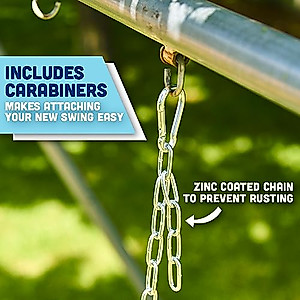 Original High Back Full Bucket Toddler Swing Seat with Plastic Coated Chains and Carabiners for Easy Install - Green - Squirrel Products