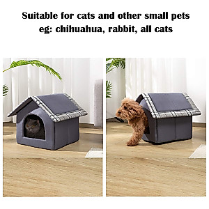 Hollypet Cozy Pet Bed Warm Cave Nest Sleeping Bed Puppy House for Cats and Small Dogs, Gray