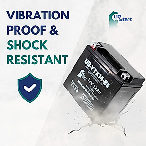 YTX14-BS Replacement For Honda Rincon 650 Battery 2003-2005 - Compatible With Honda TRX650 FourTrax 650CC, TRX 650 Four Wheeler Quad ATV Batteries - 12V 12AH Maintenance Free