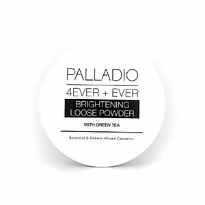 Palladio 4 Ever+Ever Mattifying Loose Setting Powder, Brighten Dark Circles, Lightens, and Creates a Look Of Luminosity, Soft, Radiant Finish All Day Wear, (Brightening Powder)