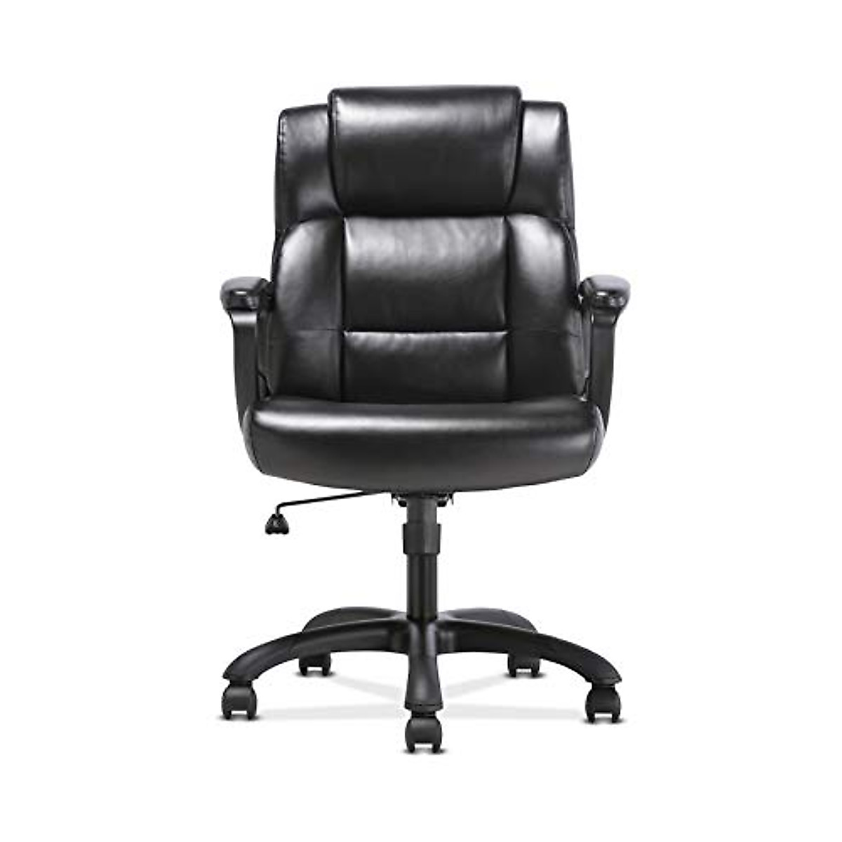 HON Sadie Mid-Back Executive Chair, with Fixed Padded Arms, PACKS, Black