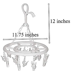 Evelots Clip Drying Hanger-Sock/Bra/Towel/Underwear-Foldable-16 Clips