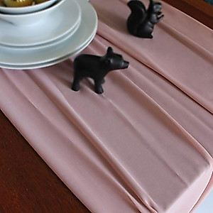 Socomi 10ft Dusty Rose Chiffon Table Runner 29x120 Inches Wedding Runner Sheer Bridal Shower Decorations