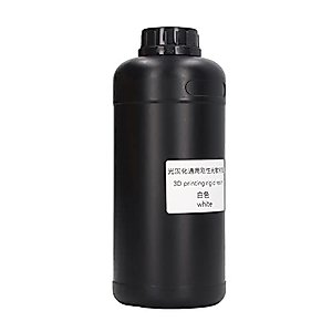 Curing Rigid Resin, 1000ml High Accuracy 3D Printer Resin Low Shrinkage Easy to with Less Odor for Industrial Parts(White)