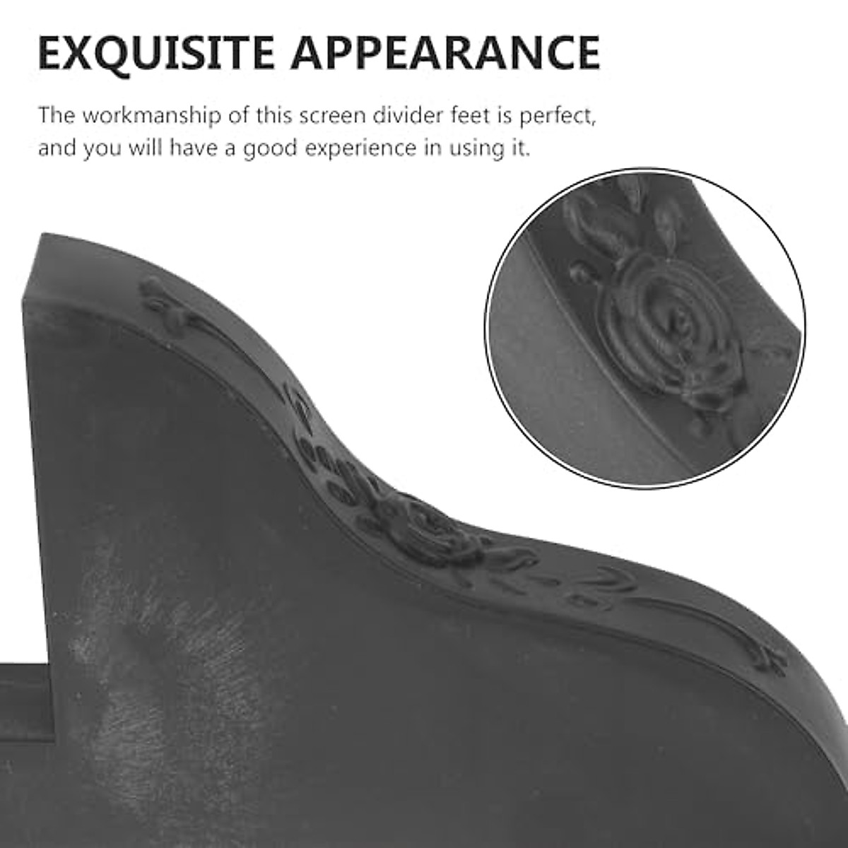 Zerodeko Room Divider Screen Holder Folding Privacy Screen Holder Stand Room Divider Feet Movable Wheel Roller Base for Home Office Hotel Bedroom Black