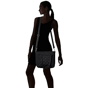 Vera Bradley Women's Performance Twill Multi-Strap Shoulder Satchel Purse, Black, One Size