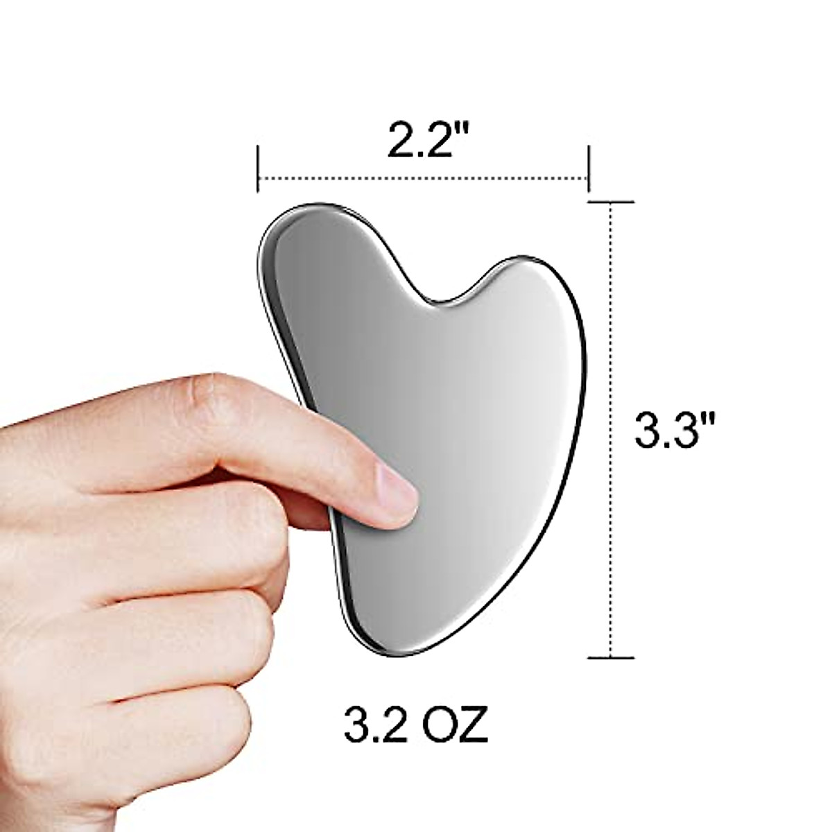 Stainless Steel Gua Sha Tool - Gua Sha Massage Tool, for Facial Microcirculation/Removes Toxins/Prevents Wrinkles/Boost Radiance of Complexion - 100% Authentic & Genuine Stainless Steel