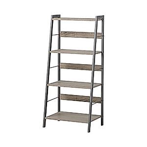 Signature Design by Ashley Soho Modern Home Office Desk & 4-Shelf Bookcase Set, Reclaimed Wood