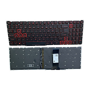 Moon2020 Replacement Keyboard for Acer Predator Helios 300 PH315-52 PH315-53 PH317-53, Nitro 5 AN515-43 AN515-54 AN515-55 AN517-51, Nitro 7 AN715-51 Series Laptop Red with Backlit US Layout, black