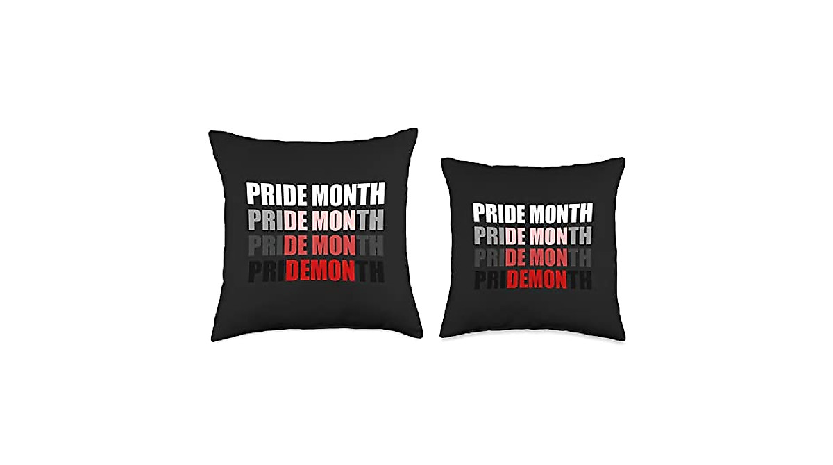 PRIDE MONTH DEMON Gay Meme Throw Pillow - 18x18