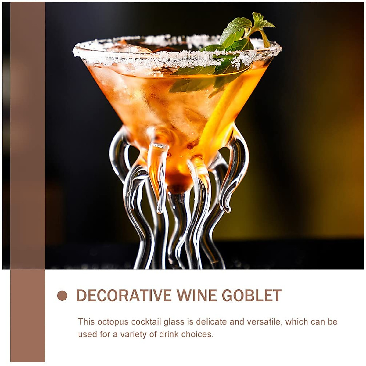 Cabilock Cocktail Glass Goblet Octopus Glass Wine Cups Party Drinking Cups Exquisite Martini Glasses Novelty Drink Cup for Party Bar