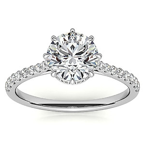 Kiara Gems 2 CT Round Moissanite Engagement Ring 10K 14K 18K Solid Gold Moissanite Diamond Ring 925 Sterling Silver Solitaire Engagement Ring Wedding Ring for Women (7)