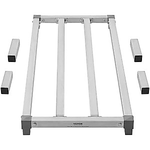 VEVOR Aluminum Dunnage Rack, 48” x 20” Commercial Food Floor Rack, 8” Off The Floor, 1000 lbs Capacity All-Welded Aluminum Storage Rack, for Storage in Restaurants, Kitchens, Garages and Vehicles