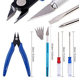 Keadic 26-Pieces Professional Gundam Modeler Basic Tools Craft Set Hobby Building Tools Kit with Box for Basic Model Building