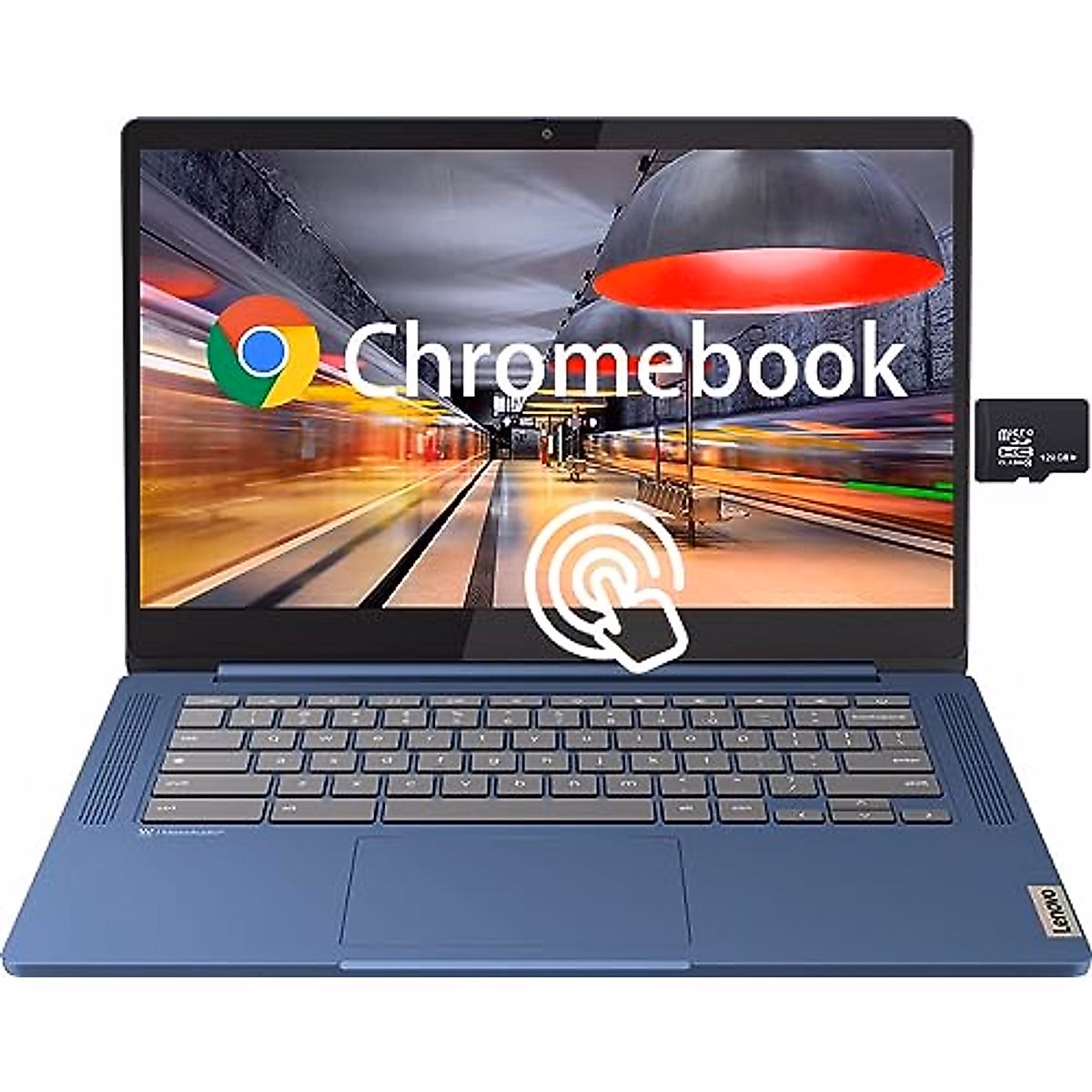 Lenovo Chromebook Laptop for College Students, School, 14 Inch FHD Touchscreen, MediaTek MT8186, 4GB RAM, 64GB eMMC+128GB SD Card, Chrome OS, Long Battery Life, Abyss Blue, PCM