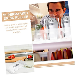 FONDOTIN 3pcs Shelf Pusher Soda Rack Can Organizer Slide Out Drink Shelves Drink Organizer for Fridge Clear Plastic Water Bottles Dispenser Plastic Display Stands Pusher Machine