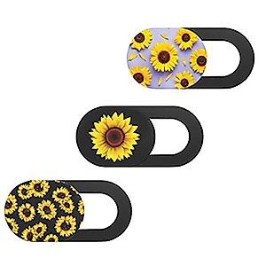 SOLUSTRE Webcam Slider 3pcs Computer Lid Sunflower Rotect Universal Prvacy Privacy Ultra- Thin Slider Cover Laptop Ultra- Camera Visual Your Thin Webcam Printed Lens Slide Computer Webcam Cover