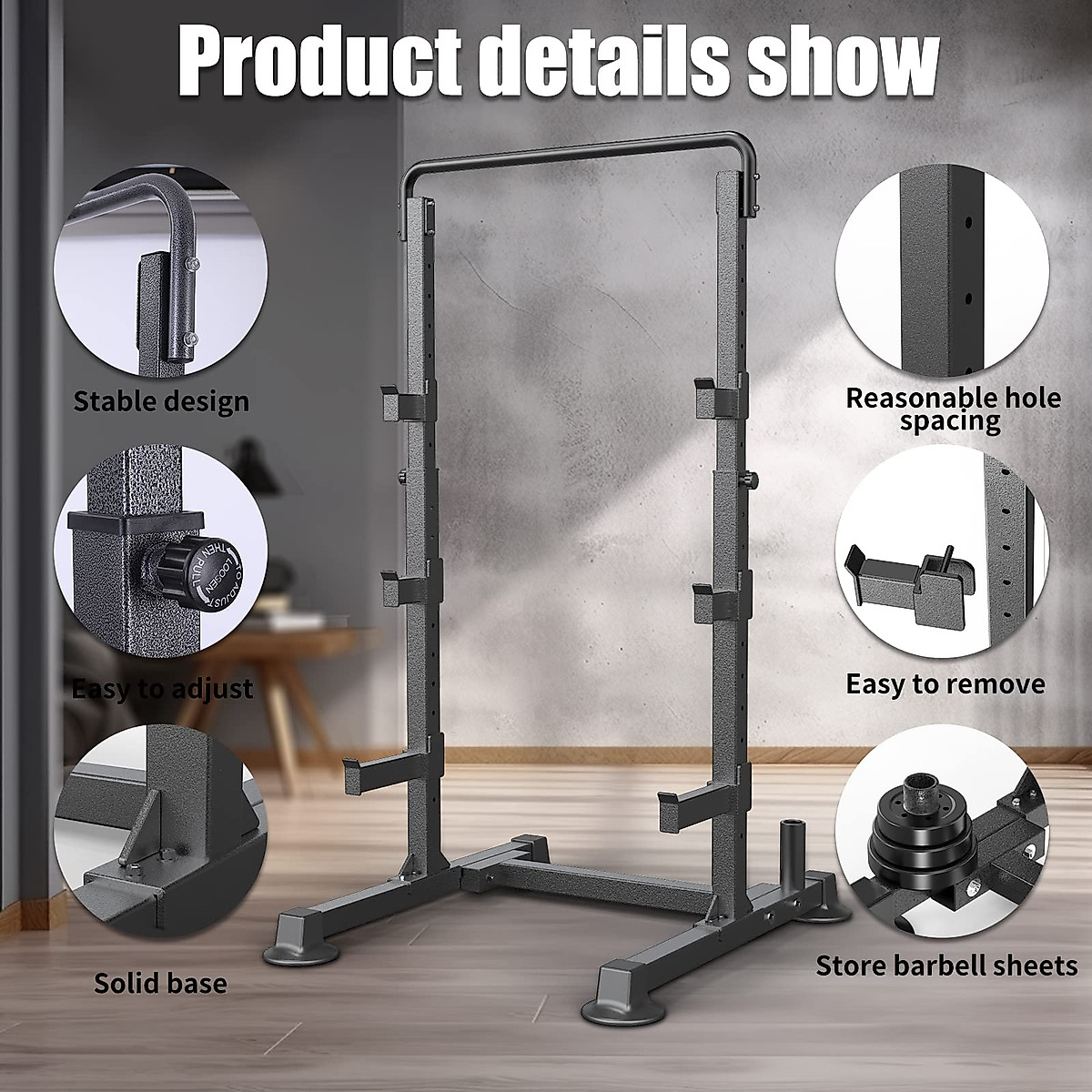 Squat Rack Cage Adjustable Squat Rack Home Gym Power Rack Pull Up Bar Power Rack Bench Press Bar