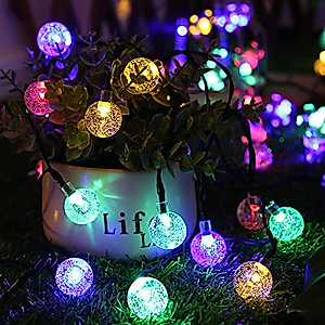huxi-us 1Pcs Solar Power Globe Lights Garden Crystal Balls Solar Lights Solar Globe String Lights for Garden Yard Home Party Wedding Christmas Decoration