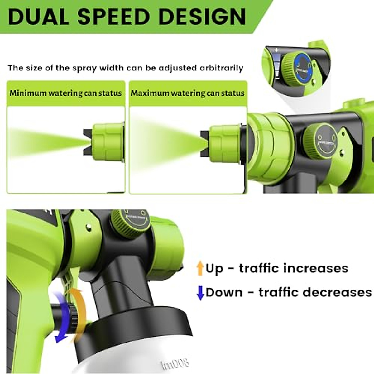 Cordless Paint Sprayer for 21V Max Battery Brushless Paint Gun, Electric Paint Sprayer for Furniture and House Painting, Paint Sprayers for Home Interior, Fence, Cabinets(2 Battery Included)