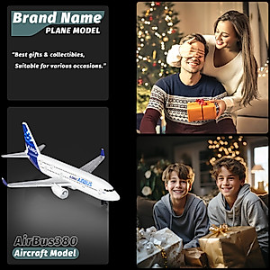 Sky Trek Model Airplanes Airbus A380 Airplane Airlines Plane Aircraft Model for Display Collection and Gifts