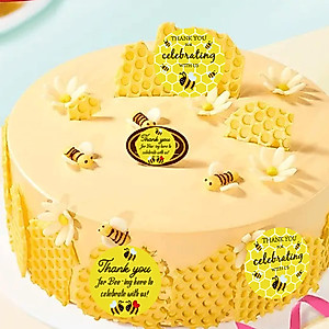 wootile Honey Bee Thank You Stickers 200 Pcs Bee Baby Shower Favor Label 2 Inch Thank You for Beeing Stickers Bzzz-Ness Sticker for Jars Bottle Gift Box Birthday Baby Shower Party Favor Label Stickers