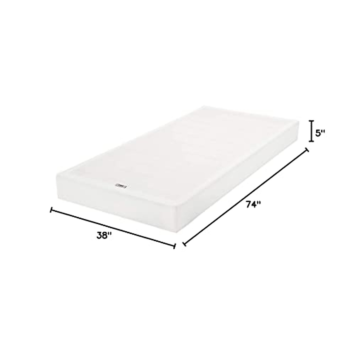 Amazon Basics Smart Box Spring Bed Base, 5 Inch Mattress Foundation, Tool-Free Easy Assembly, Twin, White