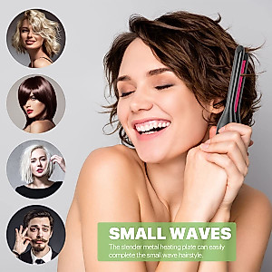 Mini Flat Iron, EGOERA Pro 2 in 1 Pencil Hair Straightener and Curler for Women Short Hair and Men Beard