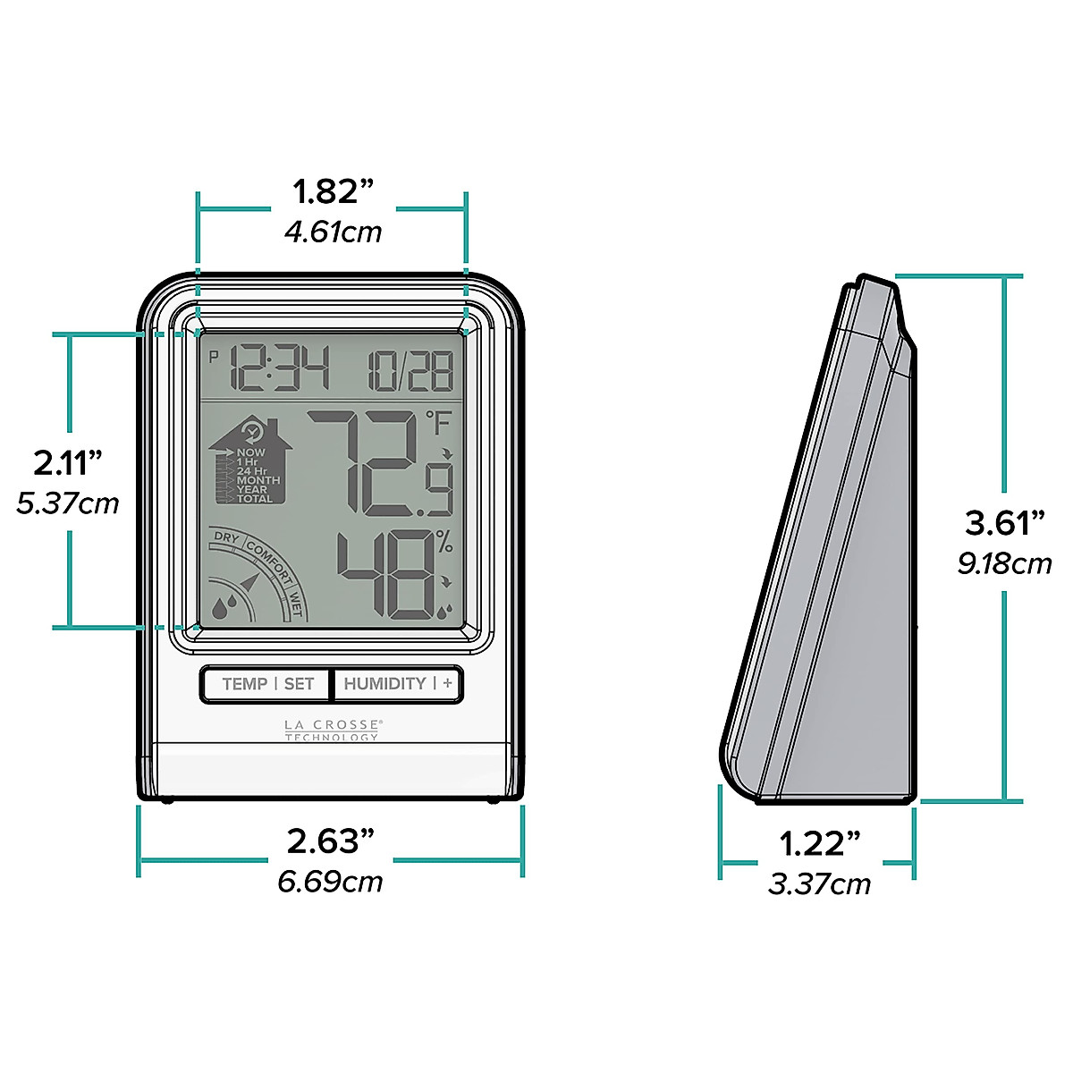 La Crosse Technology 302-1409-BW-W-INT Data Logger Indoor Comfort Meter, White