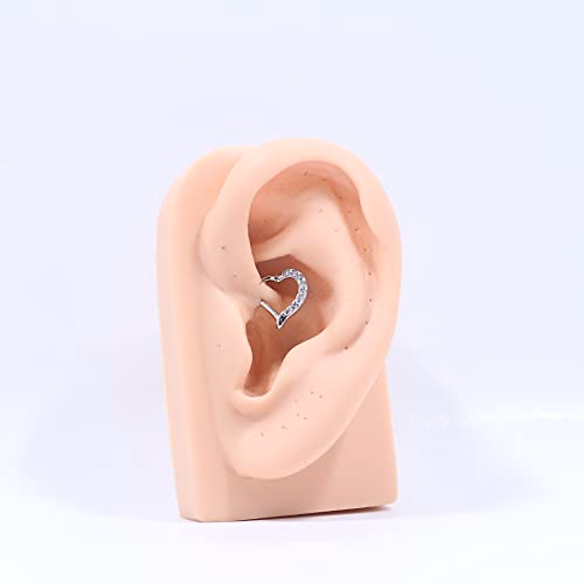 FANSING 316L Surgical Steel Daith Earring for Left Ear 16g 8mm Heart Daith Piercing Jewelry 16 Gauge Earring for Daith Piercing