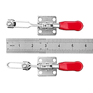 AConnet Adjustable Toggle Clamp 12 Pack 201-B Style Quick Release Toggle Latch Hold Down Clamp Antiskid Red Horizontal Clamp 360Lbs Holding Capacity Quick Release Woodworking Tool
