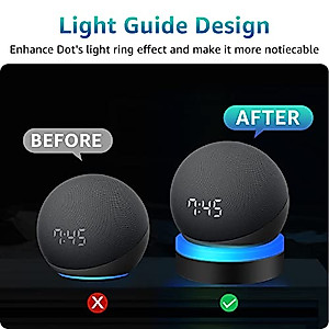 FUQINTOP Dot 4th/5th Generation Stand, Table Holder Mount with Light Guide, Enhance Light Effect, Space-Saving Dot 4/5 Accessories with Cable Management, Black
