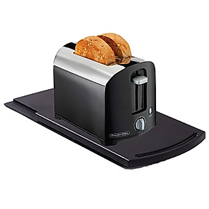 HOME RIGHT Sliding Coffee Maker Tray, Black, Rectangular, Non-Toxic ABS Material, Easy to Clean, Reduces Burden, For Countertop Use